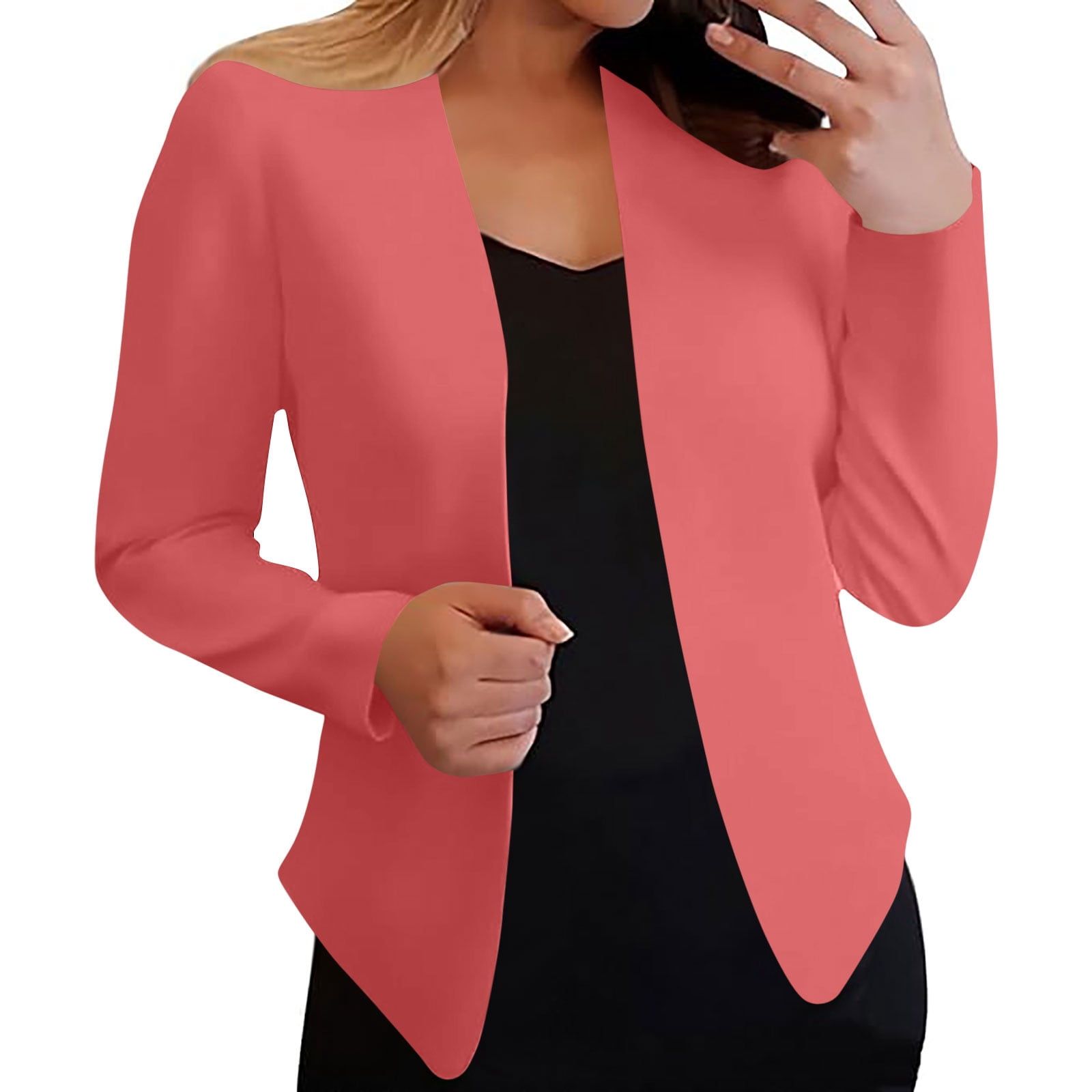 Posijego Women's Business Blazer Jacket Suit Open Front Long Sleeve ...