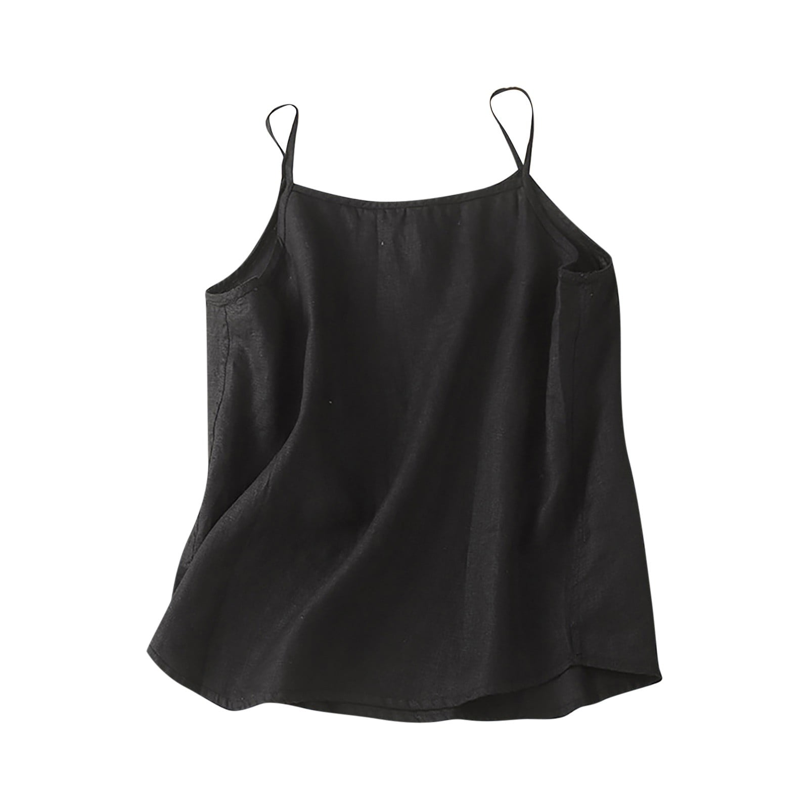 Posijego Women's Cotton Linen Cami Tops Summer Casual Loose Tank Tops ...