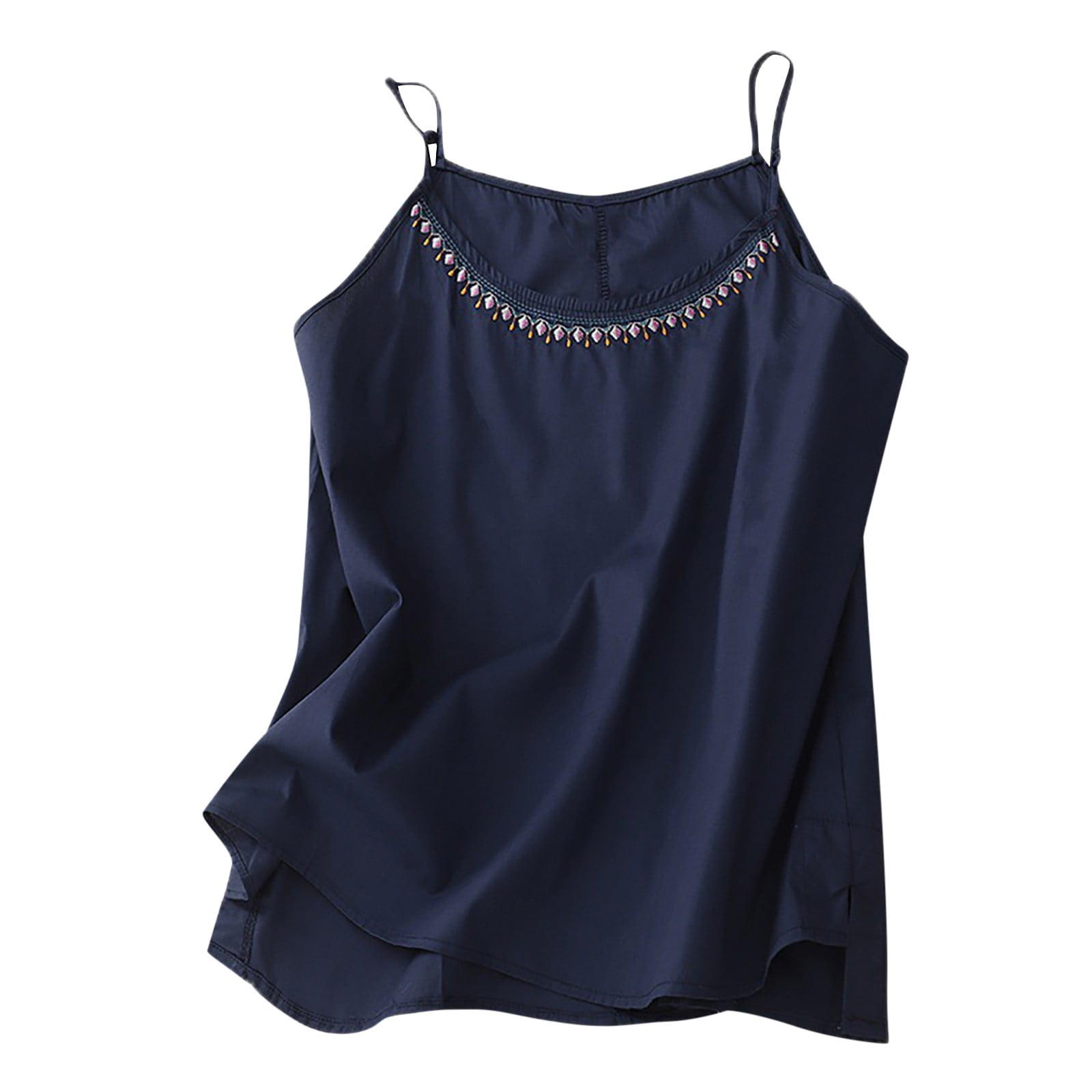 Posijego Women's Cotton Linen Cami Tops Summer Casual Loose Tank Tops ...