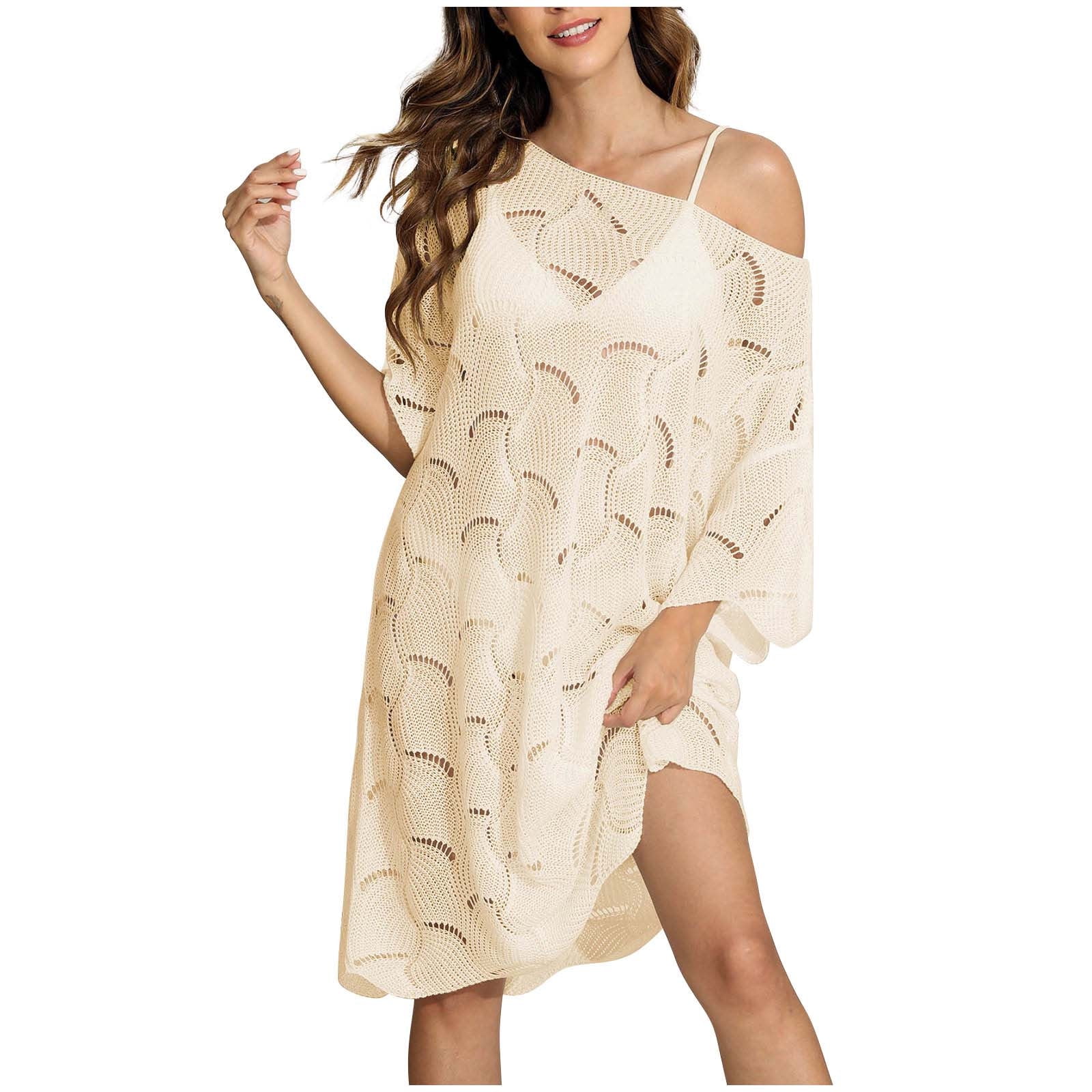 Posijego Womens Swimsuit Cover Up Hollow Out Knit Bathing Suit Cover ...