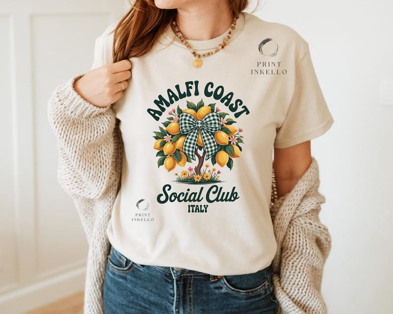 Positano Amalfi Coast Shirt, Italian Lemon Tee, Amalfi Summer Shirt ...