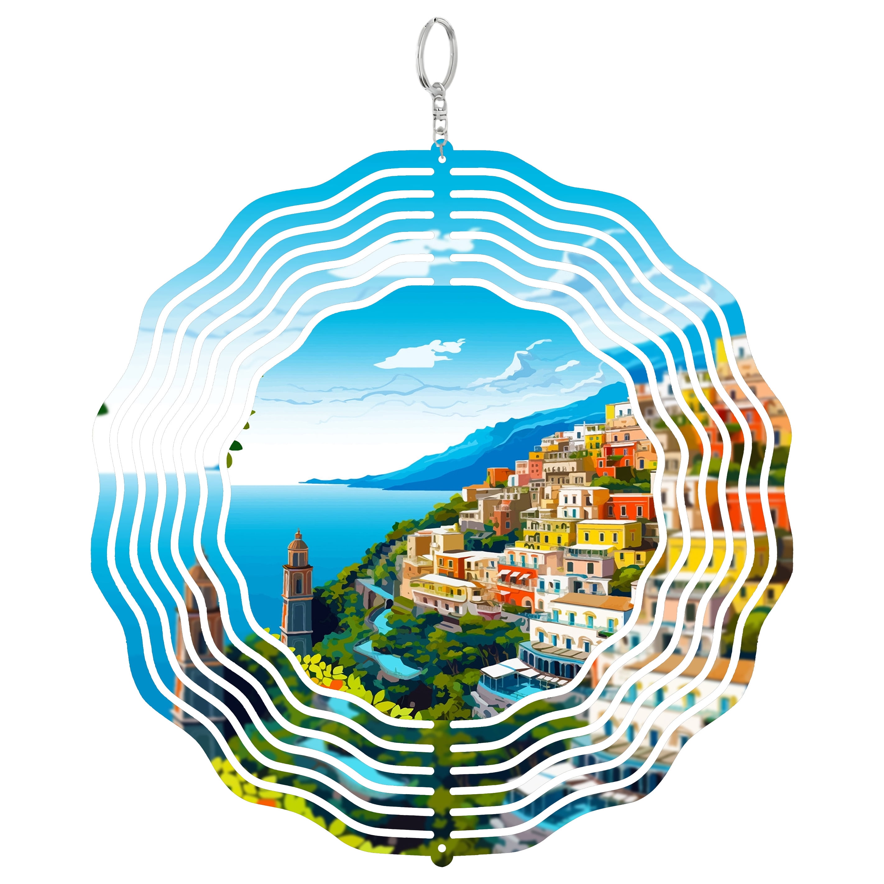 Positano Italy Amalfi Coast 3D Wind Spinner Stainless Steel Kinetic ...