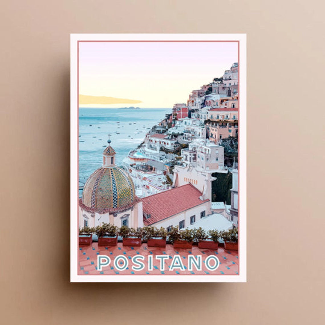Positano Italy Retro Travel Art Print, The Talented Mr Ripley Inspired ...