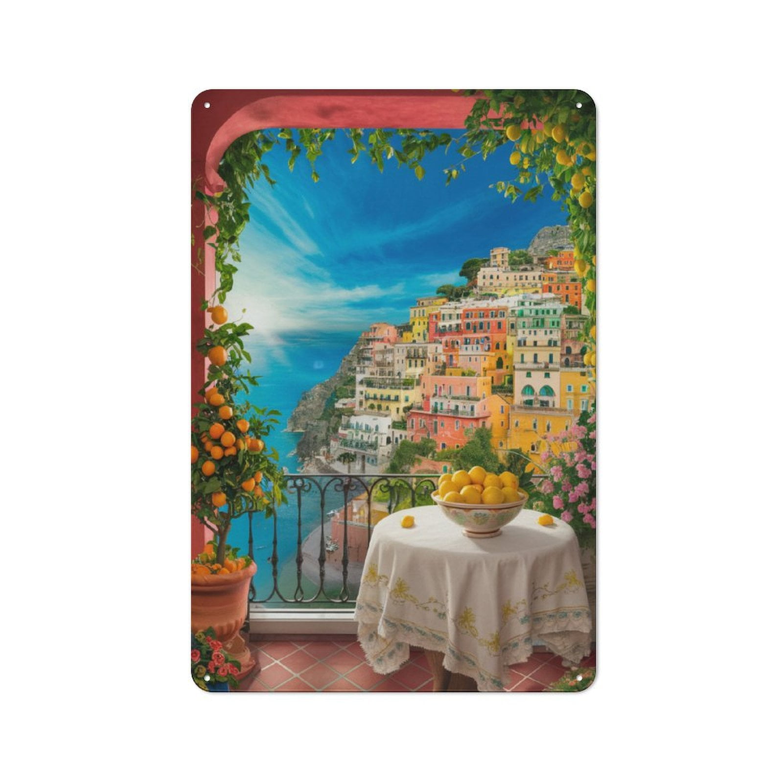 Positano Italy Travel Metal Tin Sign - Durable Aluminum Wall Art for ...
