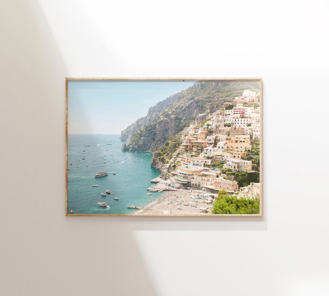 Positano Poster File Italy Coast Photography Pastel Travel Wall Art ...