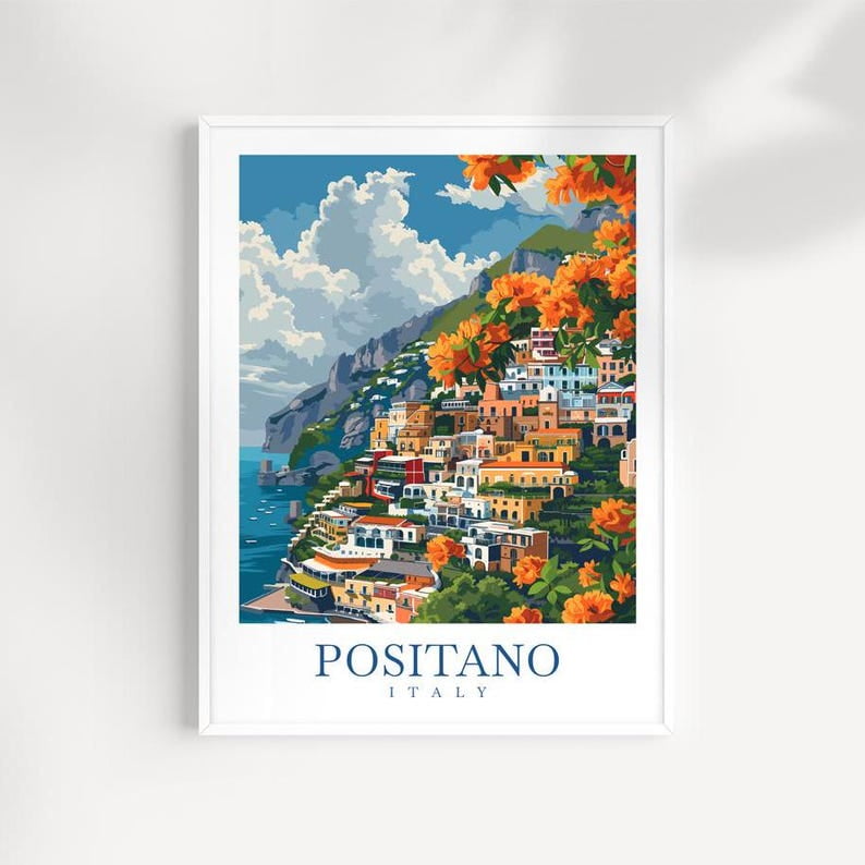 Positano Wall Art Travel Print - Italy, Wall Hanging, Positano Gift ...