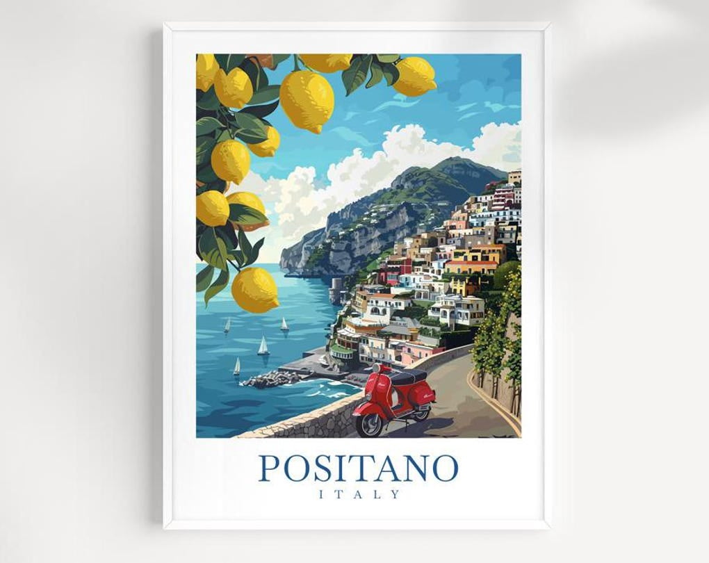 Positano Wall Art Travel Print Positano Poster Art Italy Wall Art Decor ...