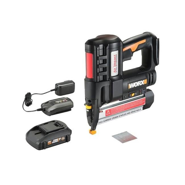 Positec USA 20V 18 Gauge Worx Cordless Brad Nailer & Staple Gun Kit ...