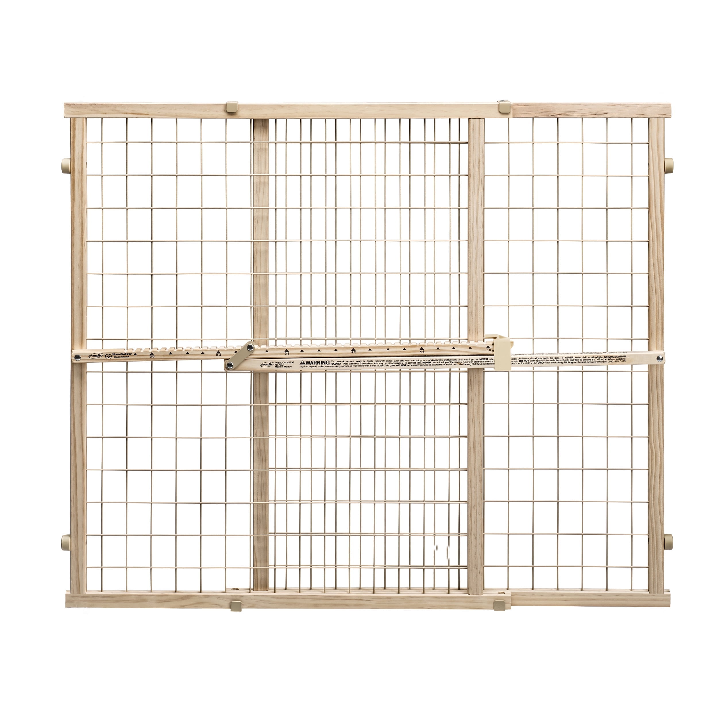 Position & Lock Tall and Wide Value Adjustable Baby Gate (Natural ...