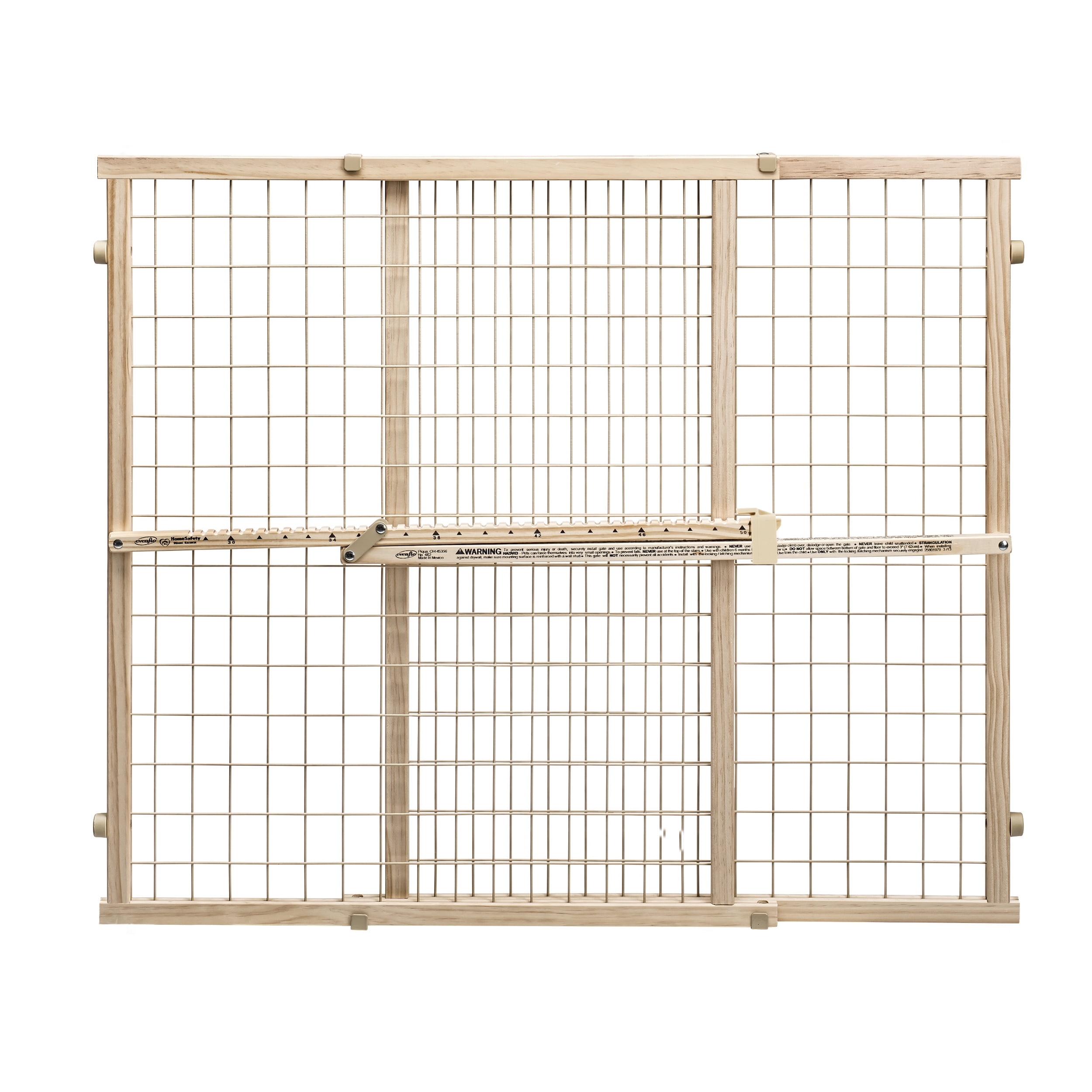 Position & Lock Tall and Wide Value Adjustable Baby Gate (Natural ...