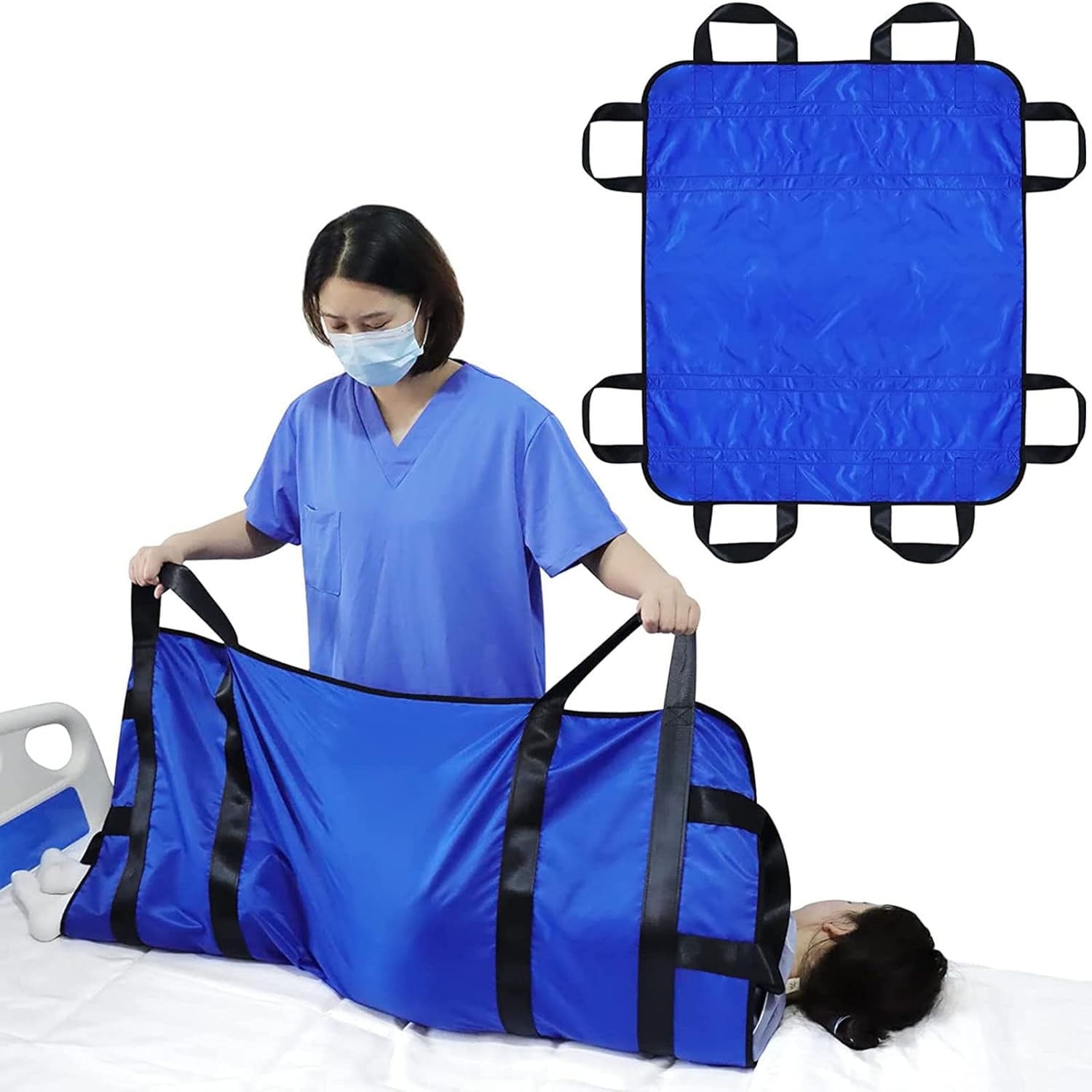 Positioning Bed Pad with Handles, 48" × 40" Lifting Turning Patient ...