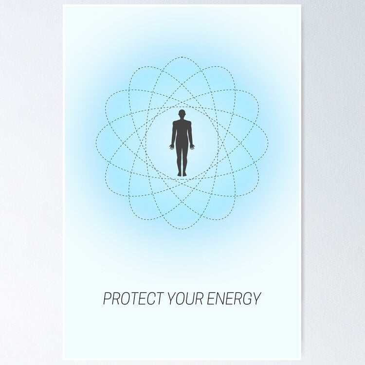 Positive Affirmation Blue Aura Gradient Protect Your Energy UNFRAMED ...