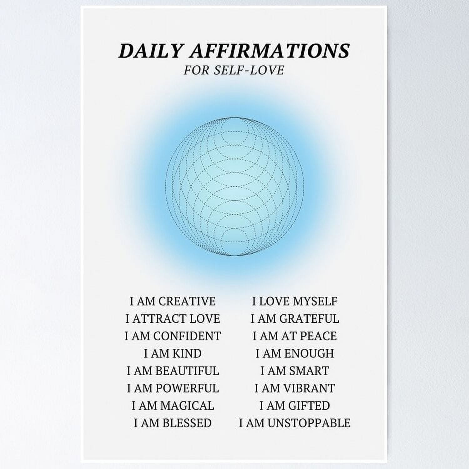 Positive Affirmation Blue Green Aura UNFRAMED Poster, 12x18 - Walmart.com
