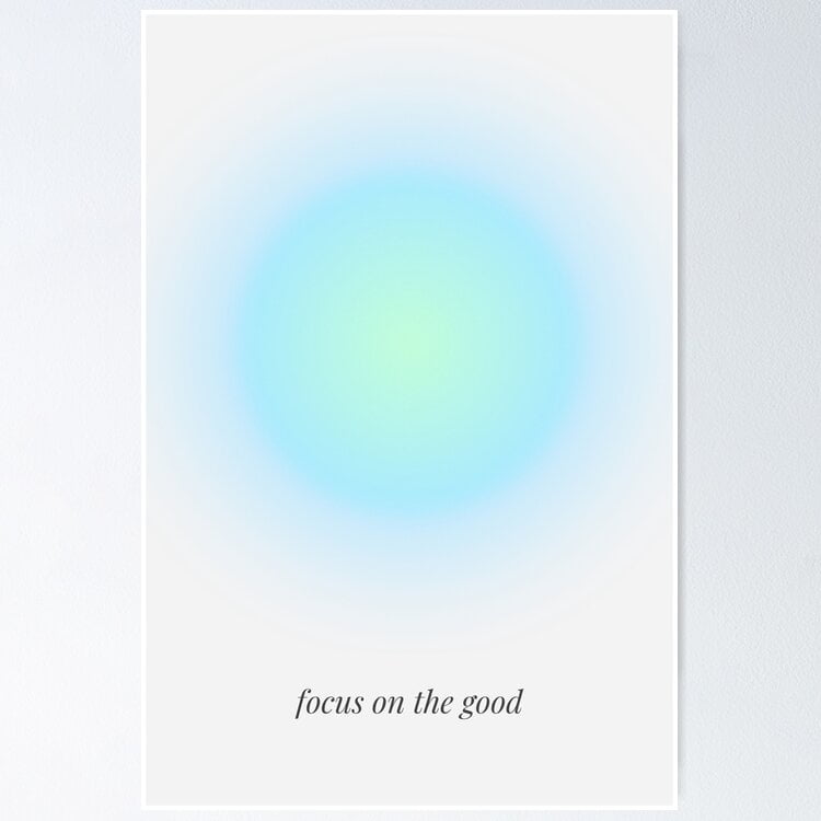Positive Affirmation Blue Green Aura UNFRAMED Poster, 12x18 - Walmart.com