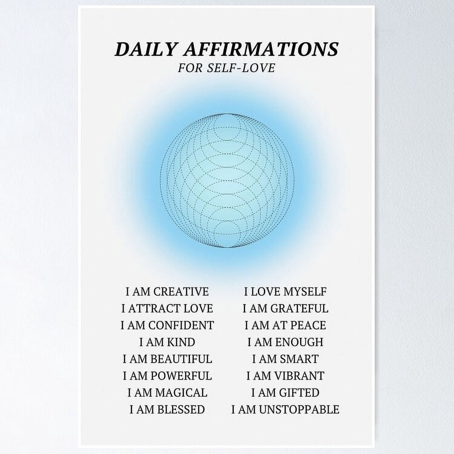 Positive Affirmation Blue Green Aura UNFRAMED Poster, 8x12 - Walmart.com