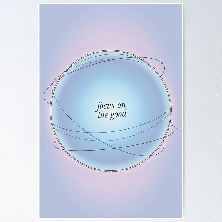 Positive Affirmation Blue and Purple Aura UNFRAMED Poster, 18x24 ...