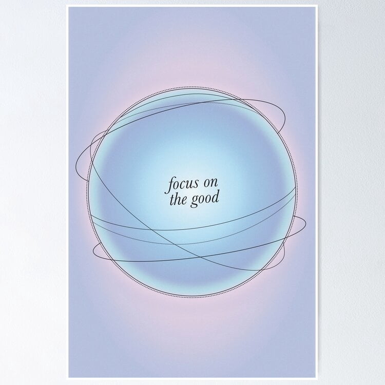 Positive Affirmation Blue and Purple Aura UNFRAMED Poster, 24x36 ...