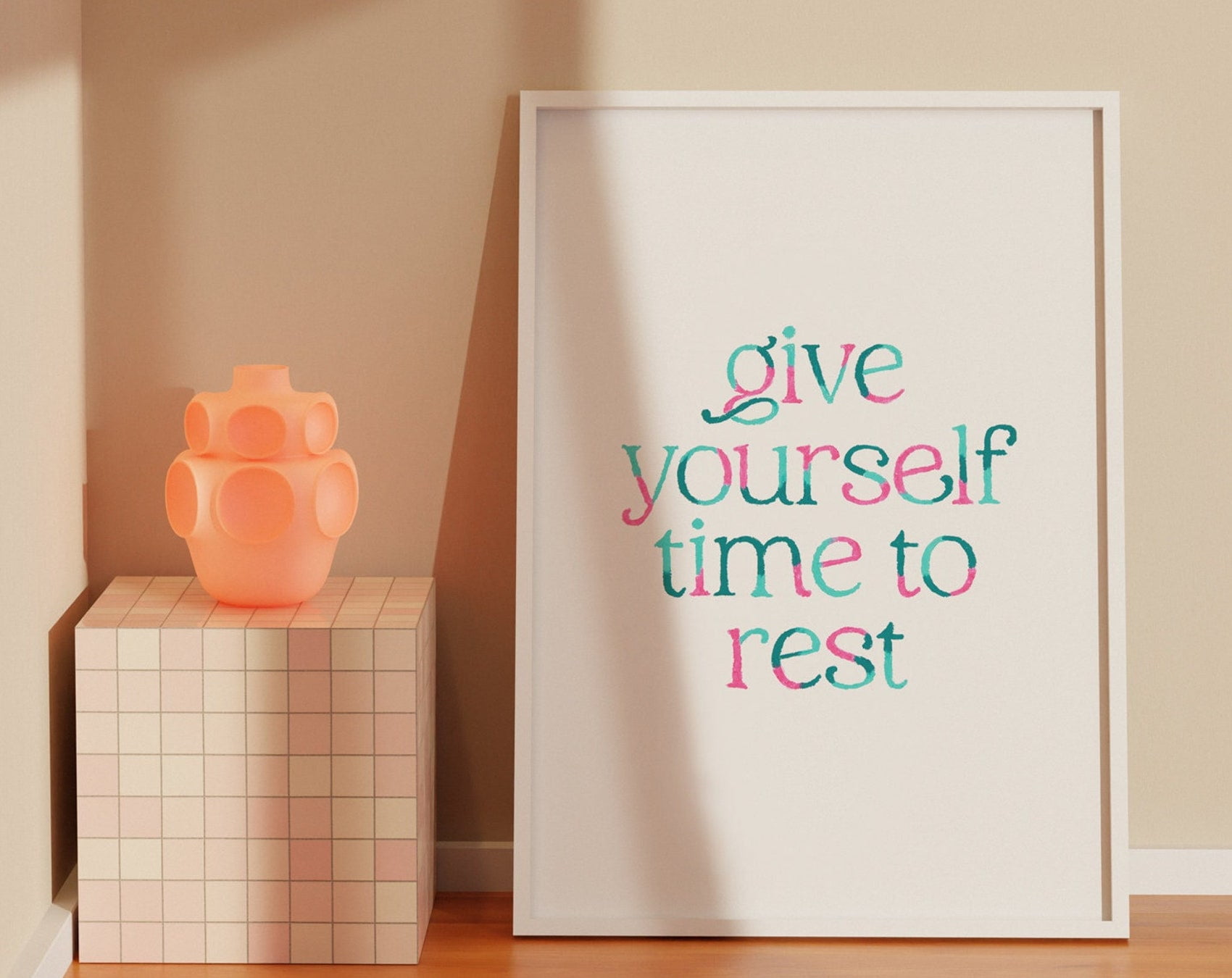 Positive Affirmation Fine Art Print - Give Yourself Time To Rest ...