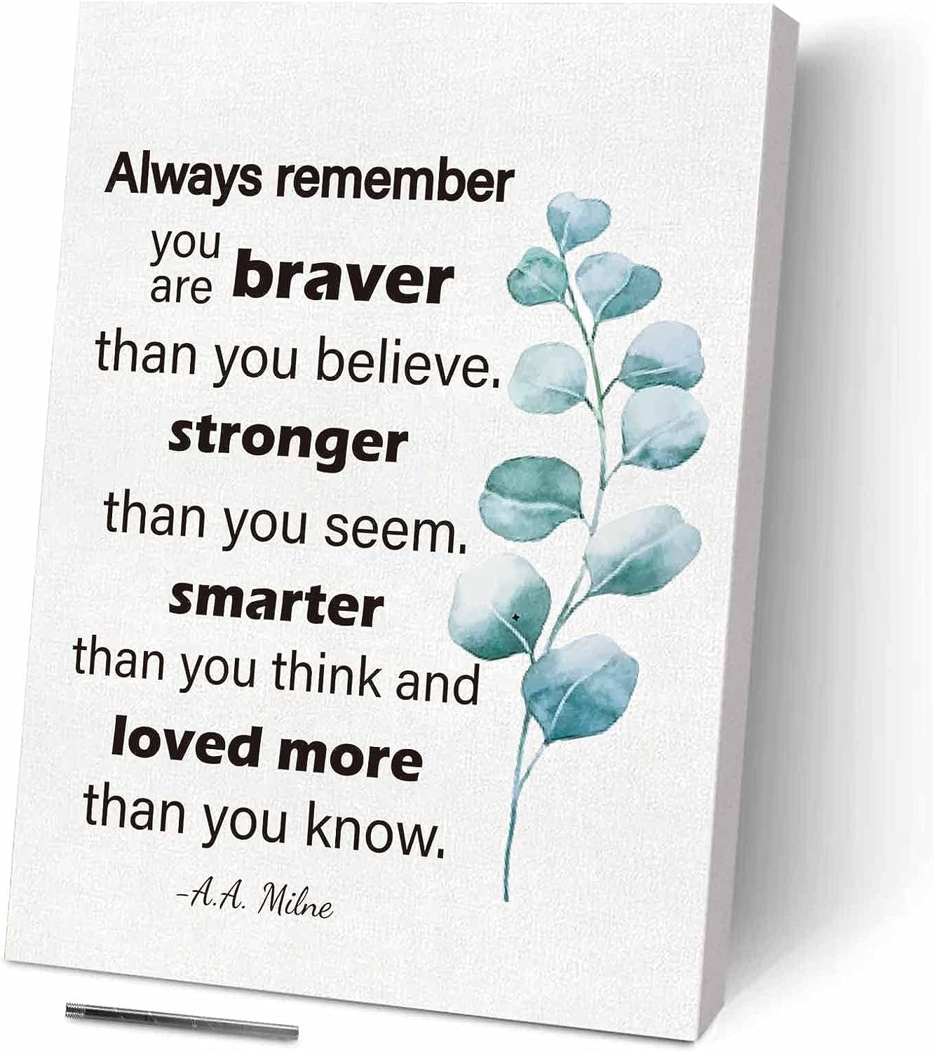 Positive Affirmation Inspirational Quotes Wall Art - You Are Braver ...