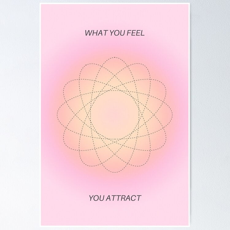 Positive Affirmation Pink and Orange Aura UNFRAMED Poster, 12x18 ...