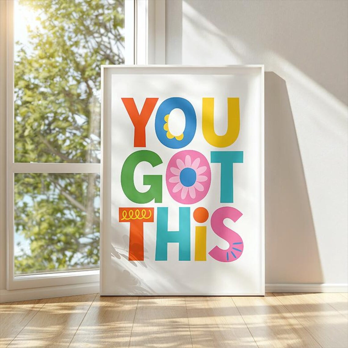 Positive Affirmation Poster, You Got This, Colourful Motivational ...