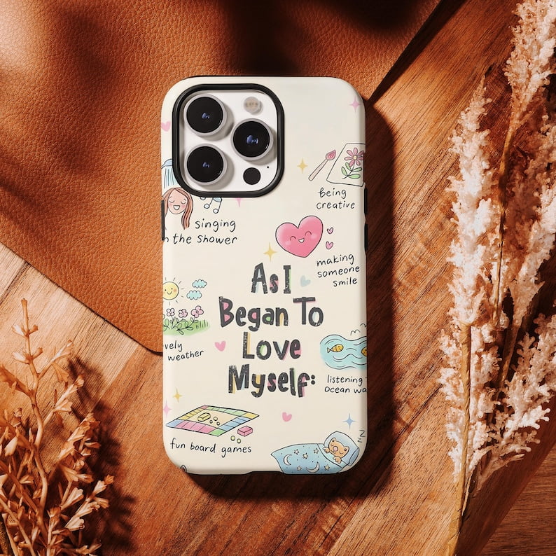 Positive Affirmation Self Care Phone Case, Inspiring Quote Wellness ...