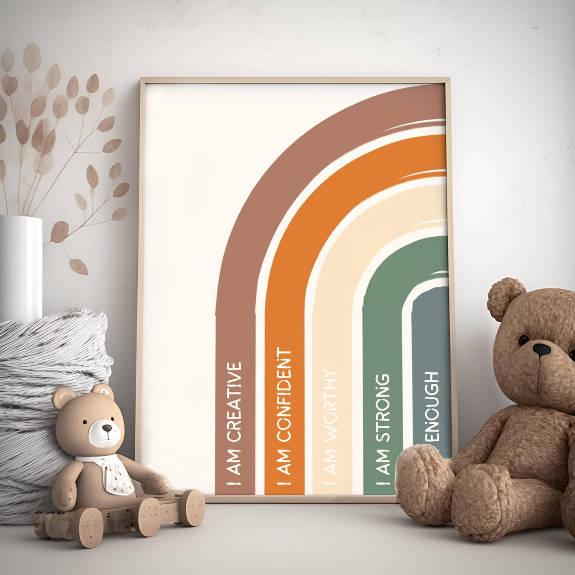 Positive Affirmation Wall Art For Rainbow Affirmations I Am Creative ...