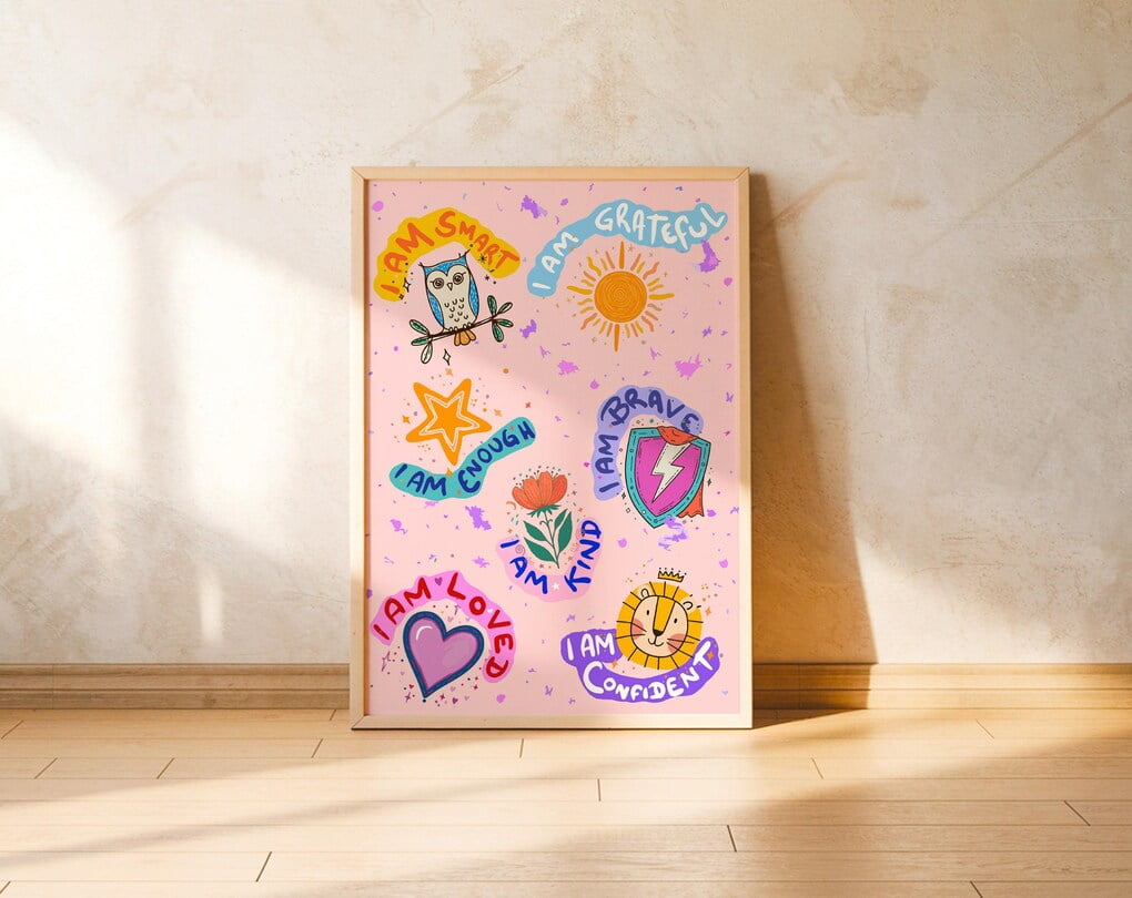 Positive Affirmation Wall Art For Kids Montessori Nursery Decor Growth ...