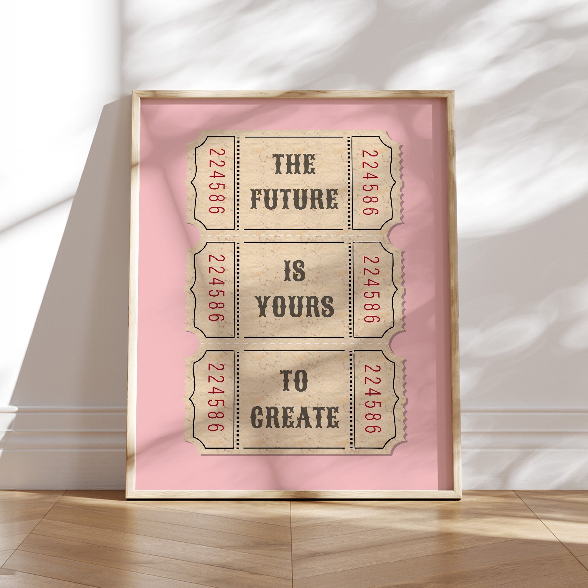 Positive Affirmation Wall Art Print Vintage Ticket The Future Is Yours ...
