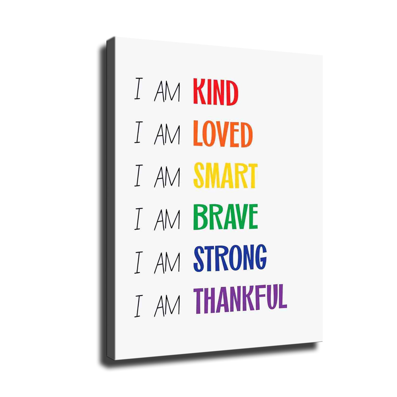 Positive Affirmations Art -Typography Print - Rainbow Art-Playroom Wall ...
