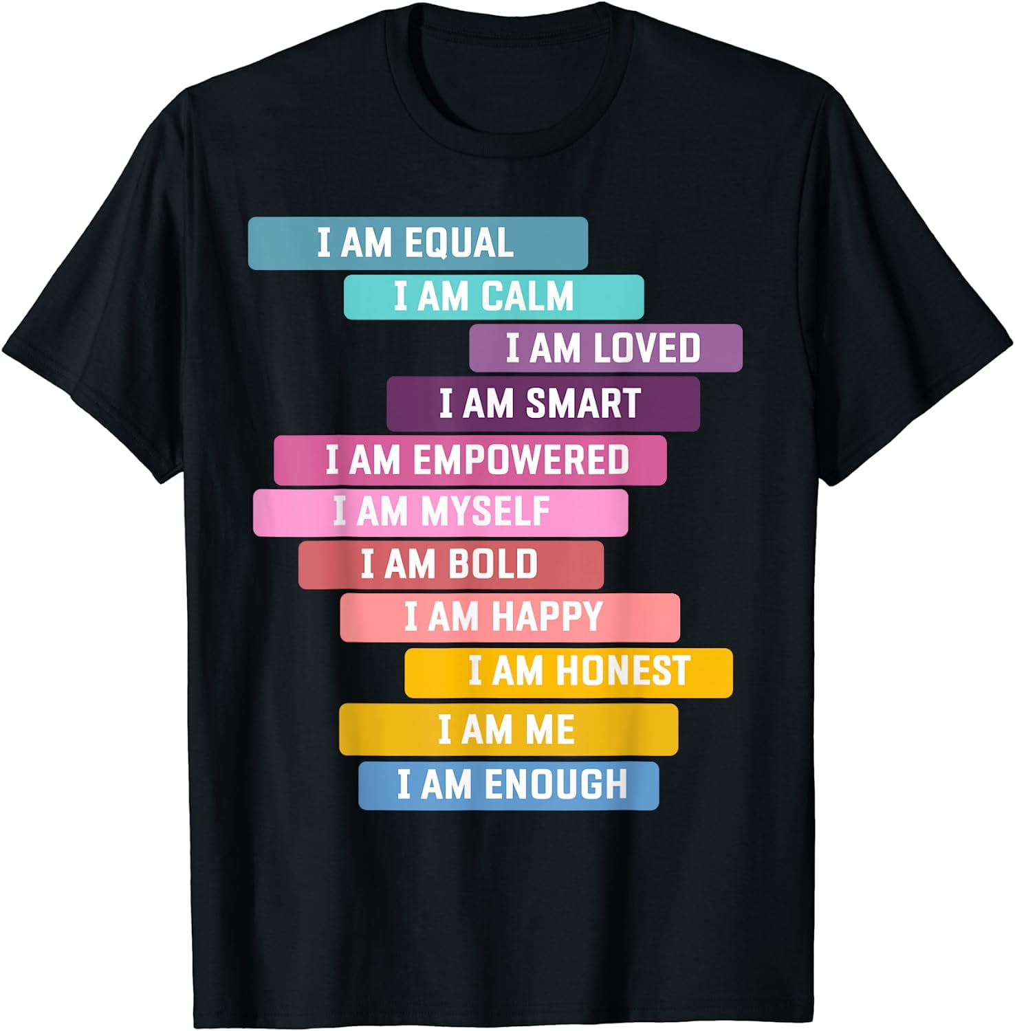 Positive Affirmations For Growth Mindset & Positive Sayings T-Shirt ...