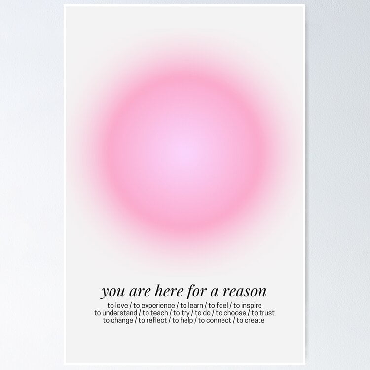Positive Affirmations Gentle Reminders Grainy Gradient Pink UNFRAMED ...