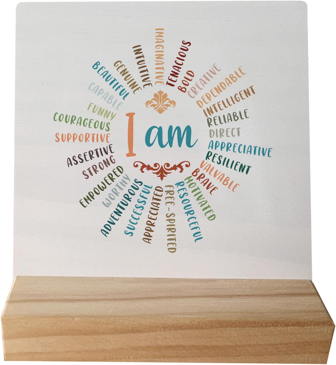 Positive Affirmations I Am Motivational Desk Small Wood Sign Signs With ...
