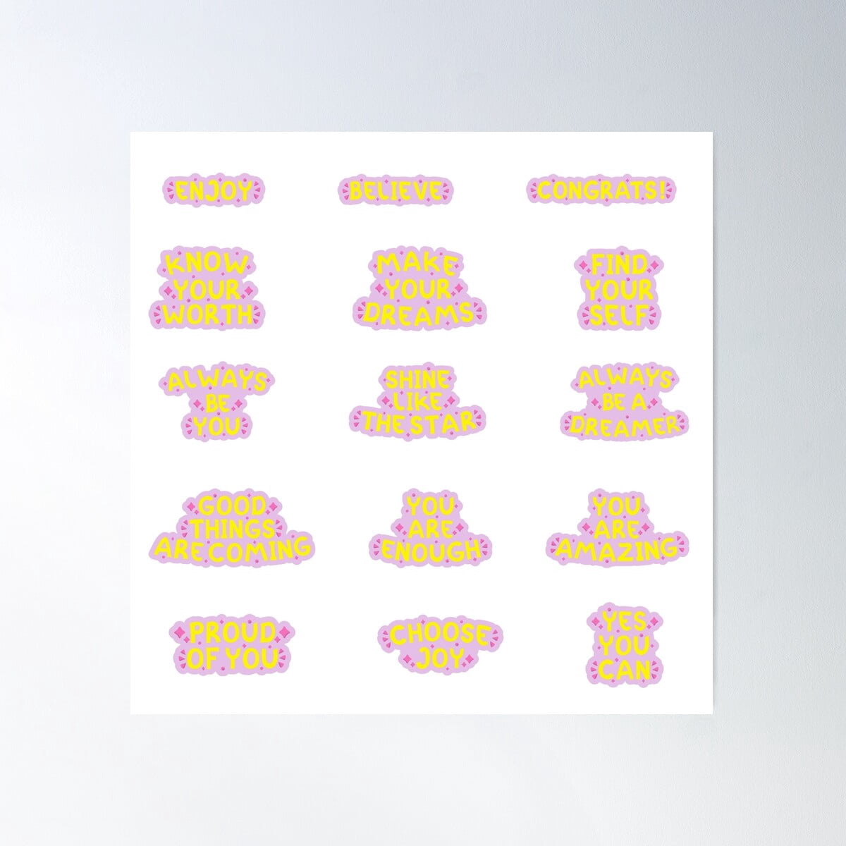 Positive Affirmations For Kids | Encouraging Words Wall Art | Uplifting ...