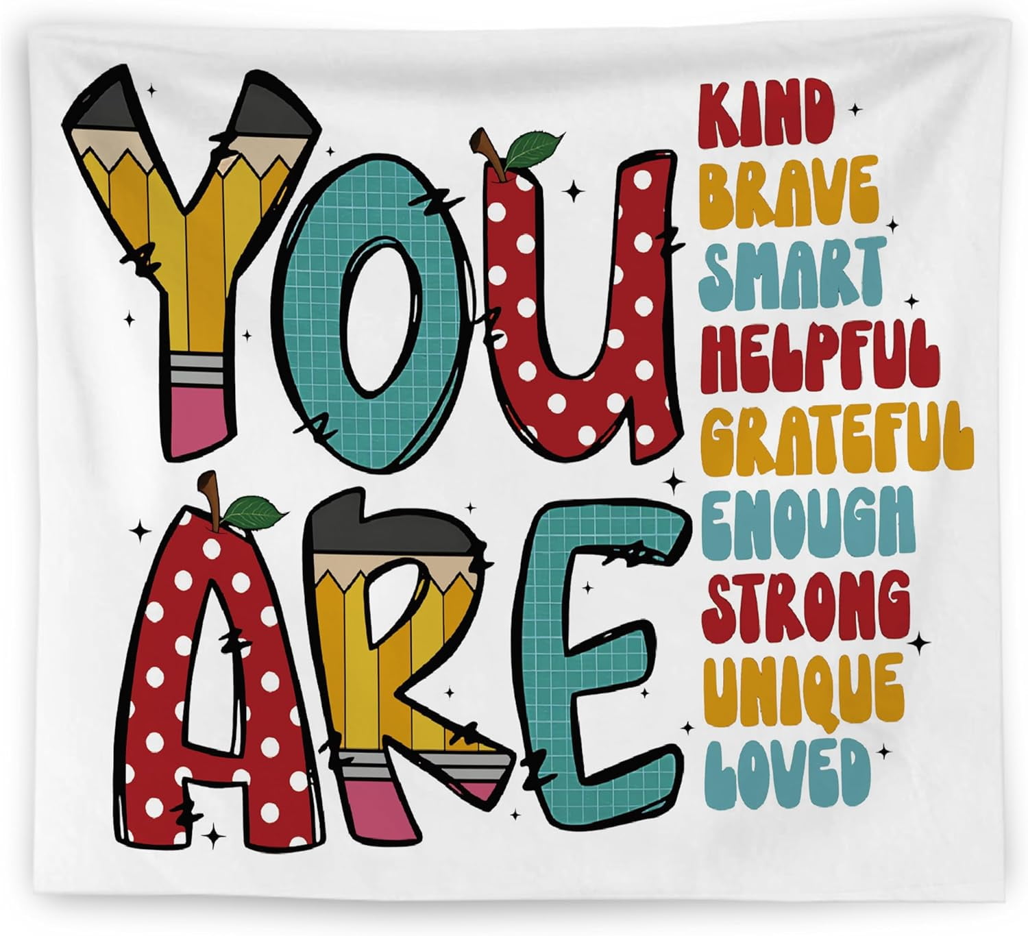 Positive Affirmations for Kids Tapestry Wall Hanging, Kids Affirmation ...