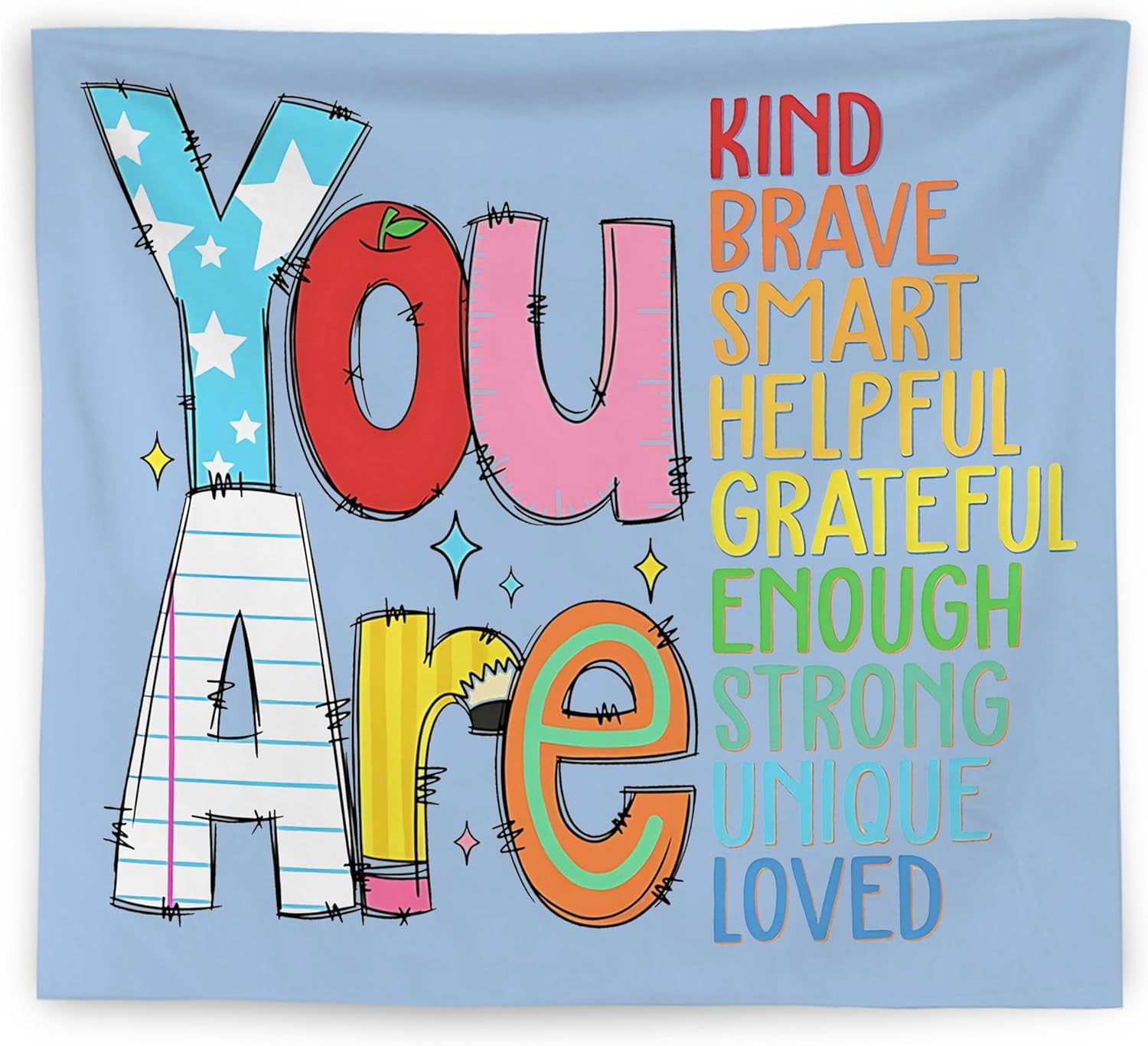 Positive Affirmations for Kids Tapestry Wall Hanging, Kids Affirmation ...