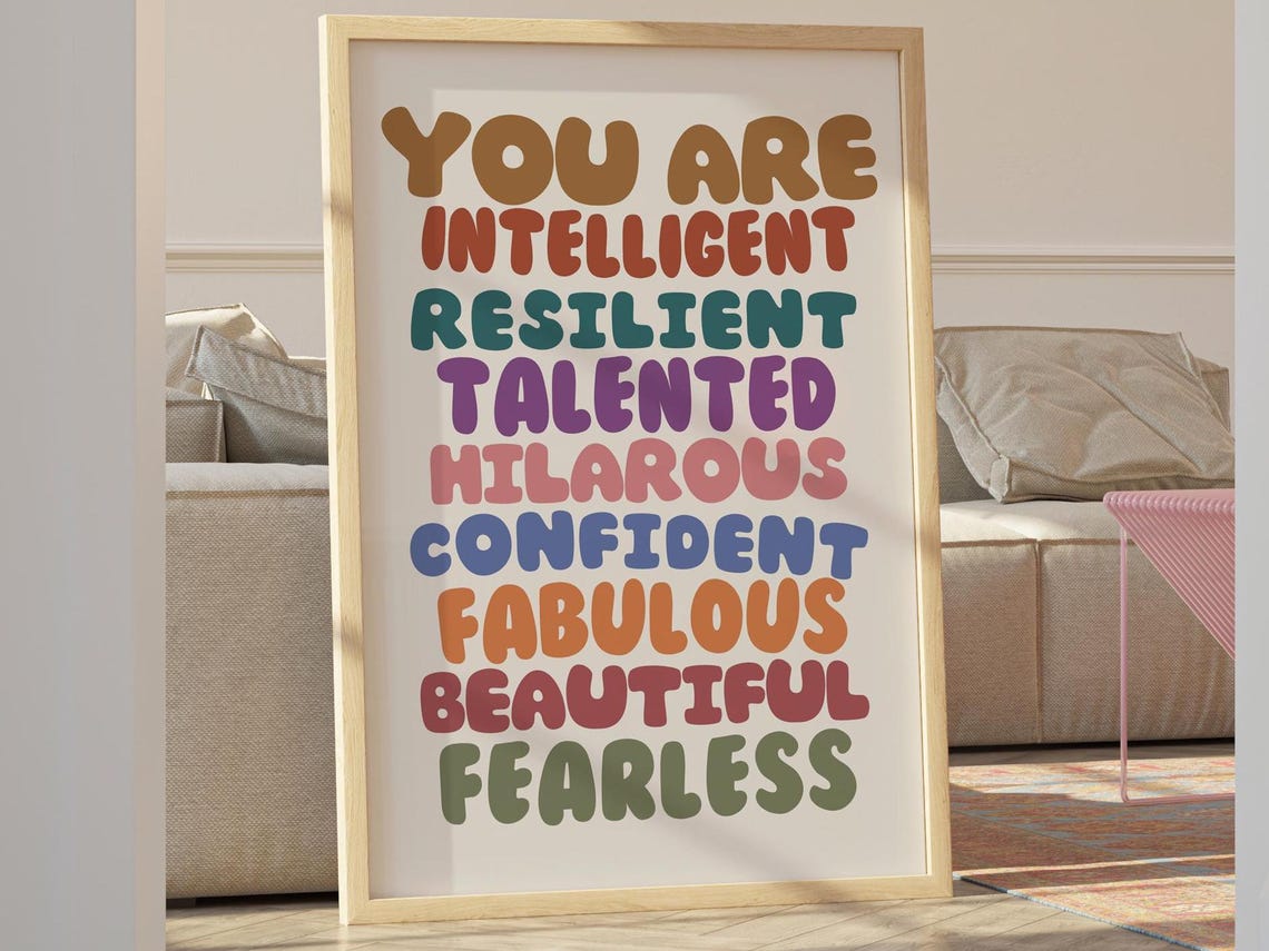 Positive Affirmations Poster Office Art Print You Are Affirmation Print ...
