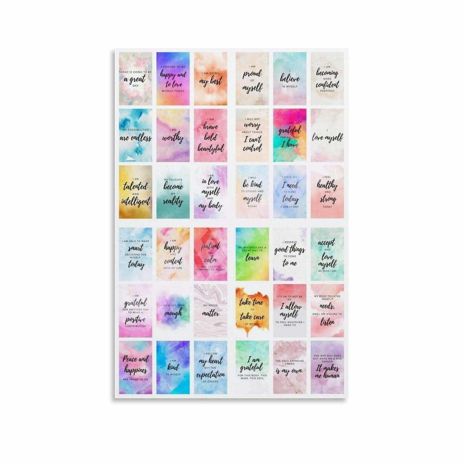 Positive Affirmations for Kids Poster Classroom Poster (4) Canvas ...
