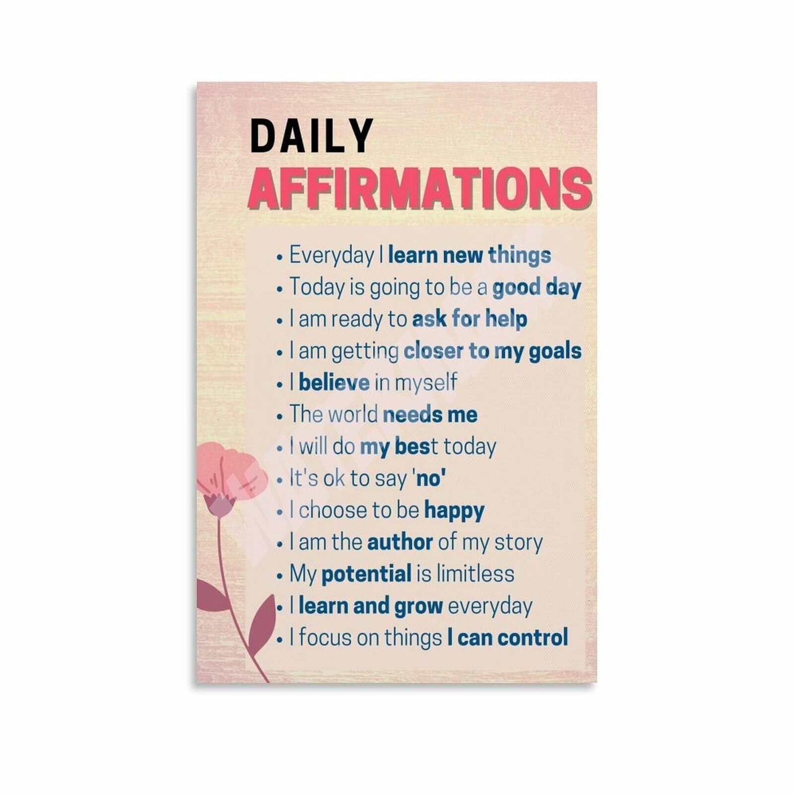 Positive Affirmations for Kids Poster Classroom Poster (5) Canvas ...