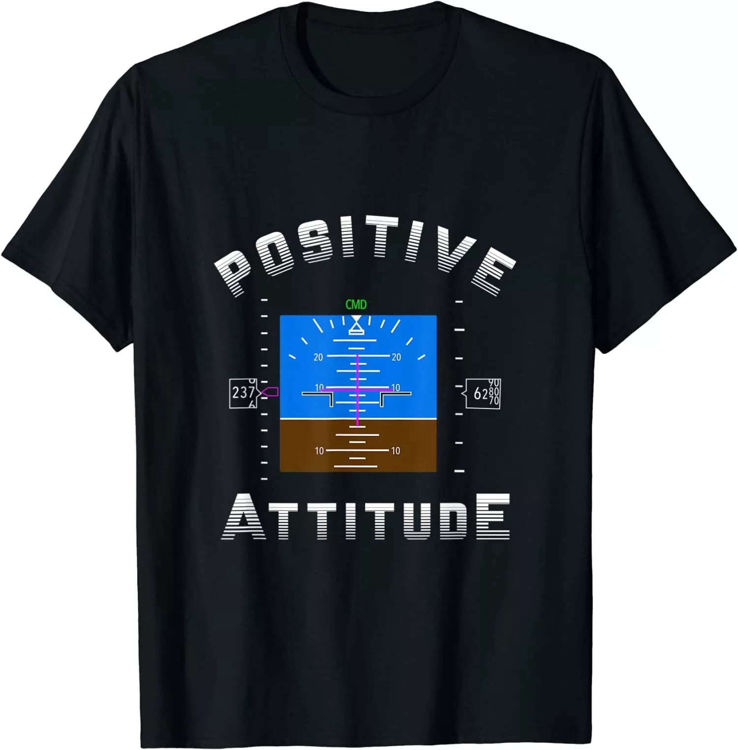 Positive Attitude Aviation Pilot Gift Primary Flight Display T-Shirt ...