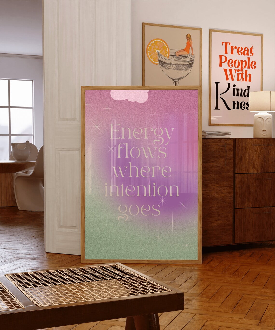 Positive Aura Poster ~ Preppy Room Decor ~ Girly Prints ~ Pink Manifest ...