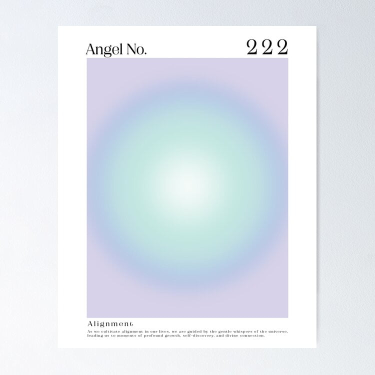 Positive Aura UNFRAMED Poster Angel Number 222 spiritual gradient aura ...