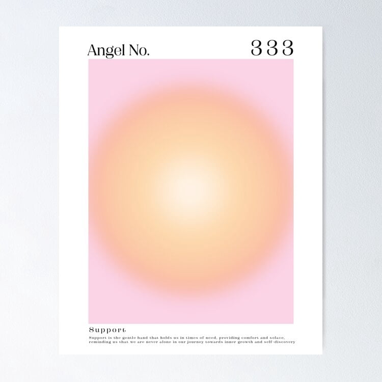 Positive Aura UNFRAMED Poster Angel Number 333 spiritual gradient aura ...