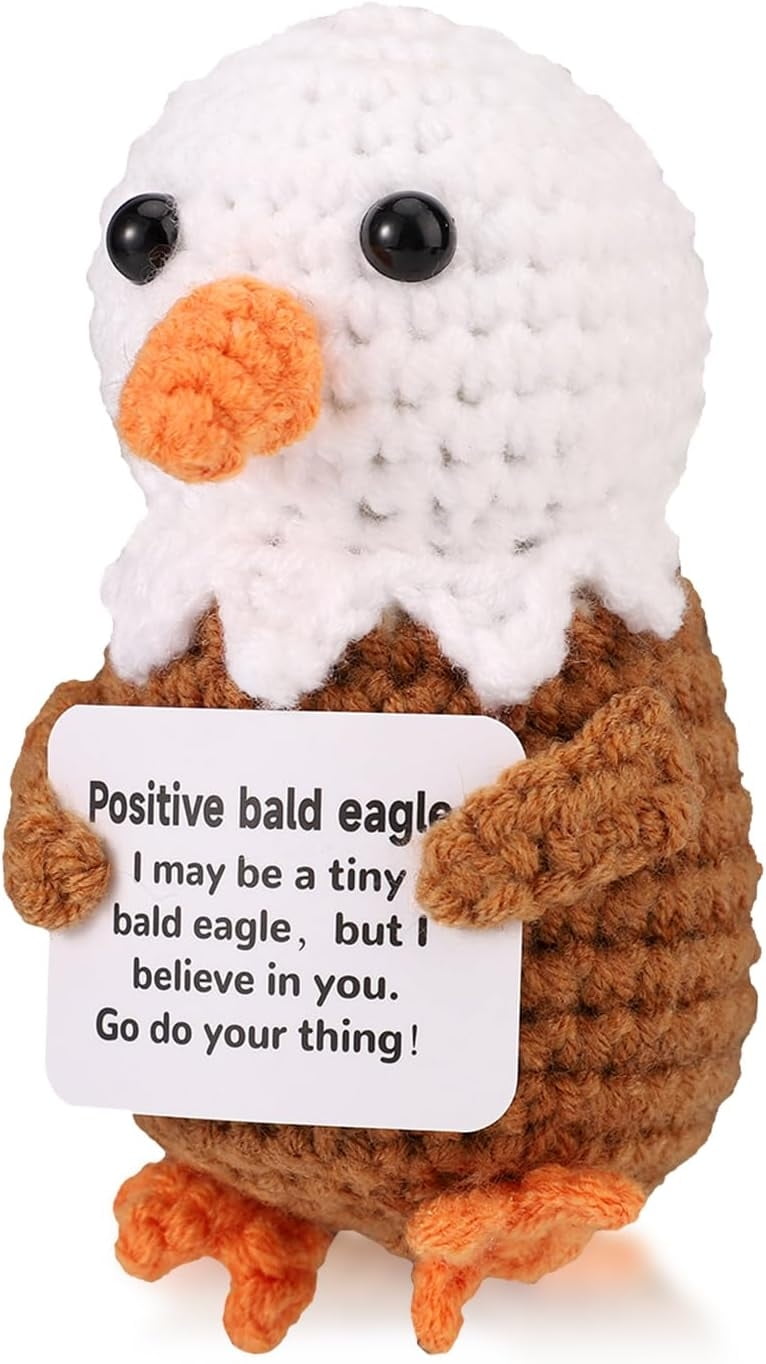 Positive Bald Eagle Crochet, Cute Mini Crochet Bald Eagle with ...