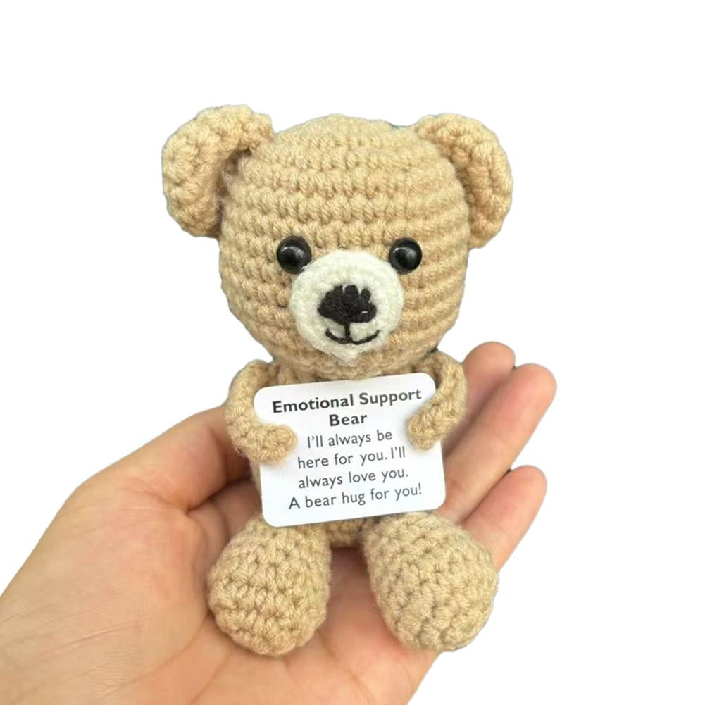 Positive Bear Crochet, Mini Funny Positive Bear with Positive Card ...
