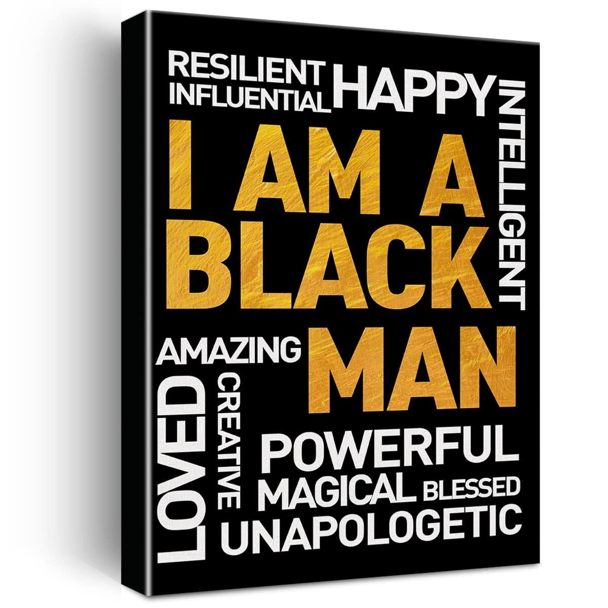Positive Black Man Wall Art Canvas Inspirational I am a Black Man ...
