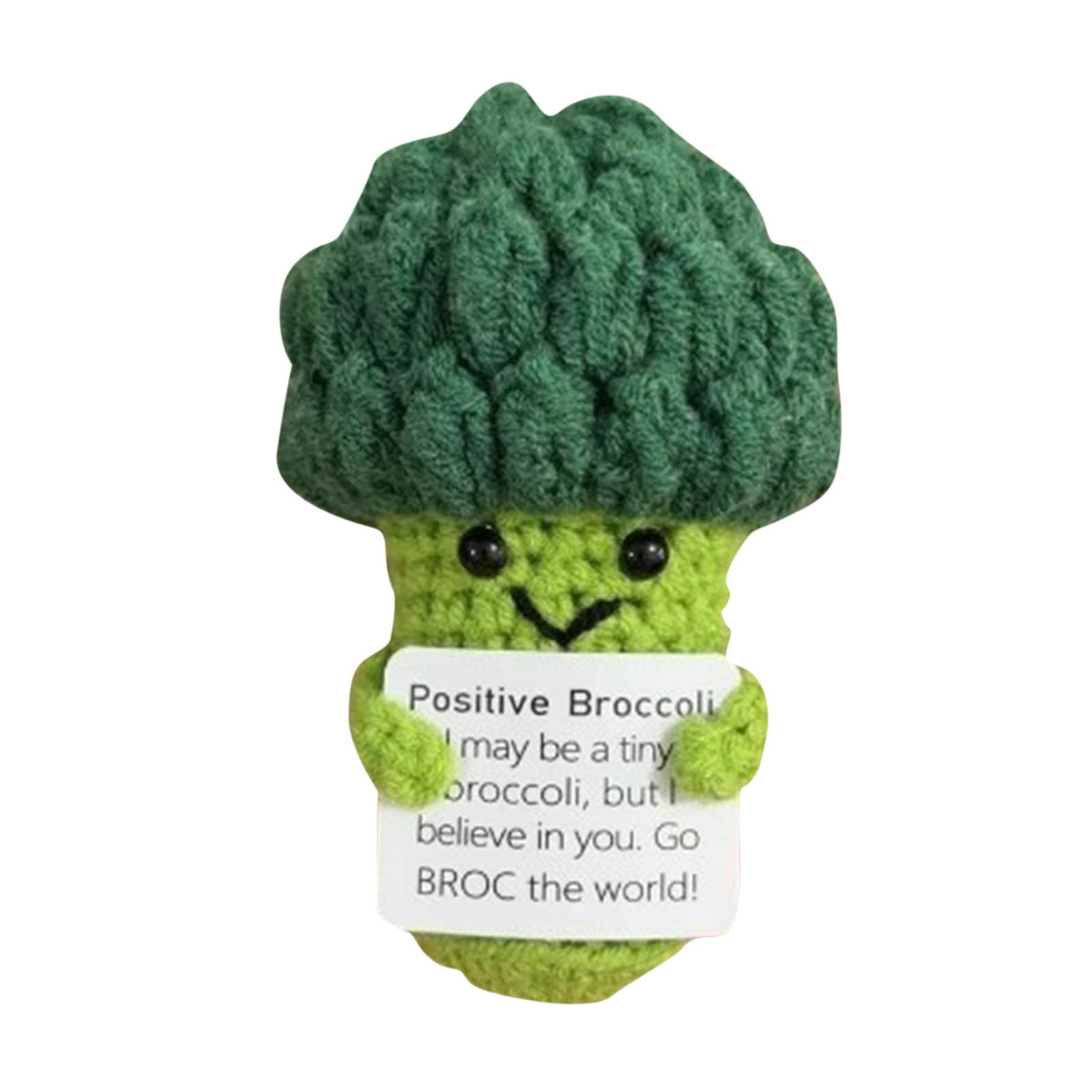Positive Broccoli Plush Toy Handmade Knitted Stuffed Vegetable with ...