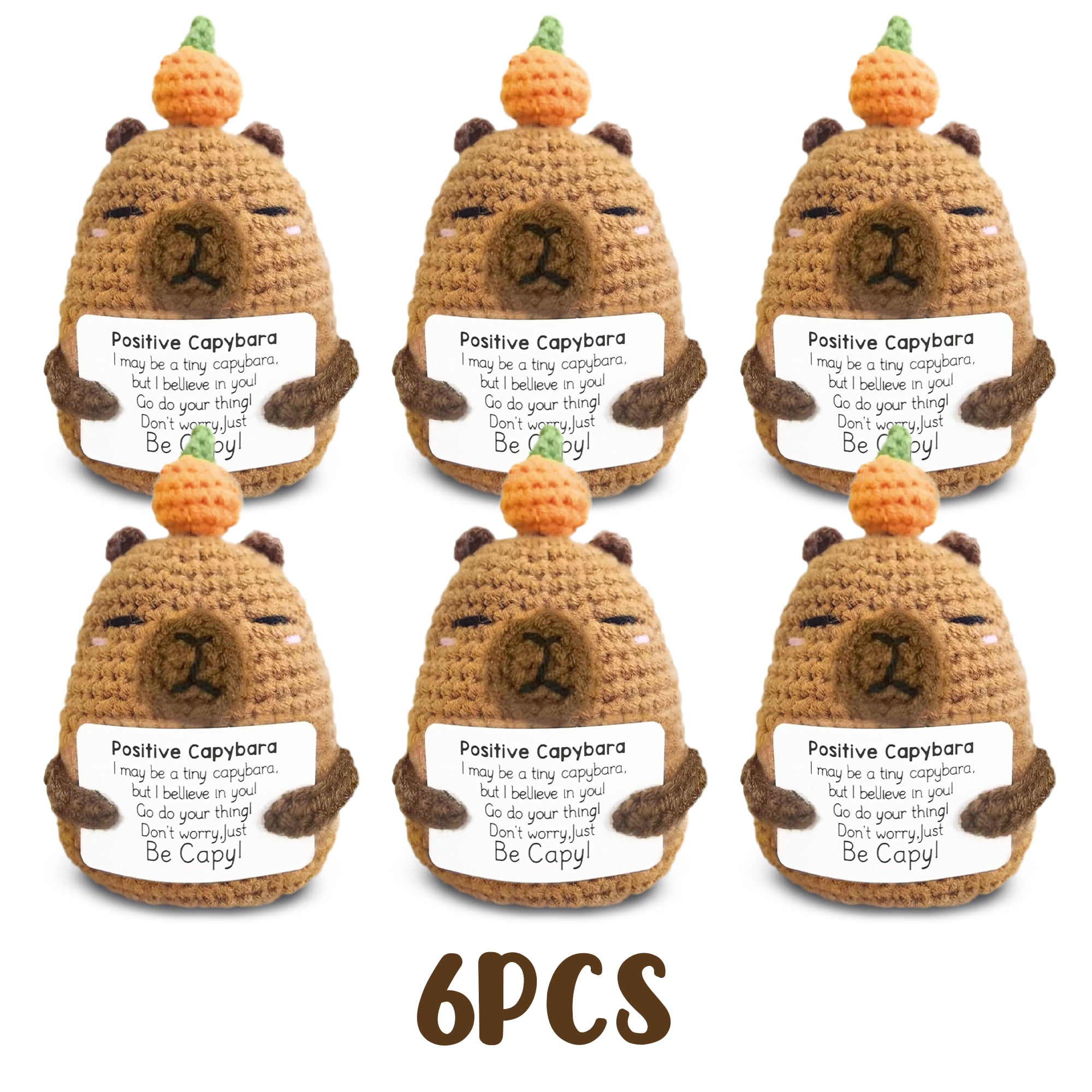 Positive Crochet Capybara Inspirational Gifts, Handmade Capybara Plush ...
