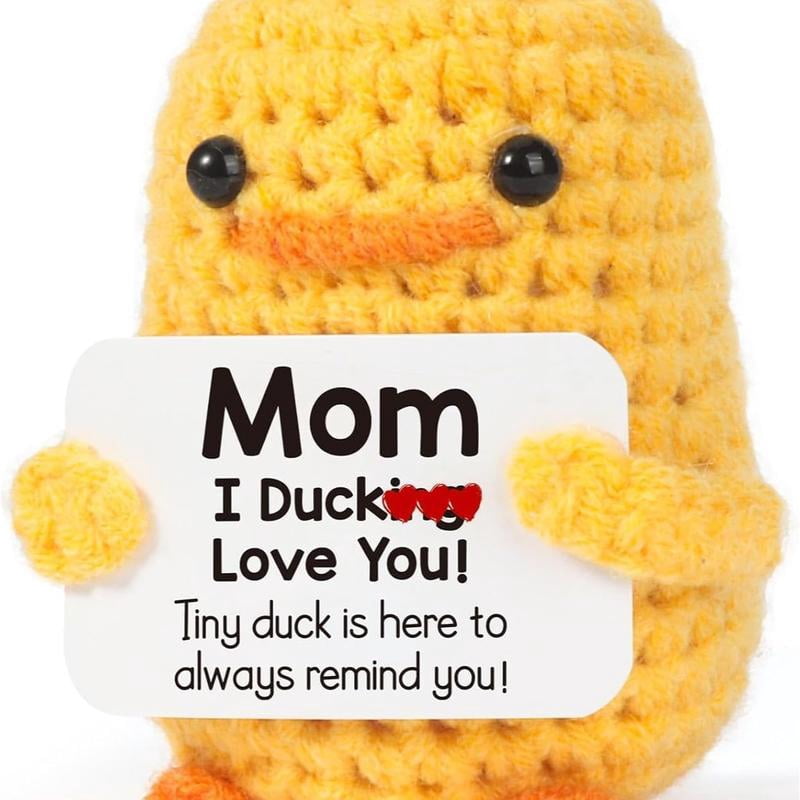 Positive Crochet Duck Gift for Dad – Cute Emotional Support Duck for ...