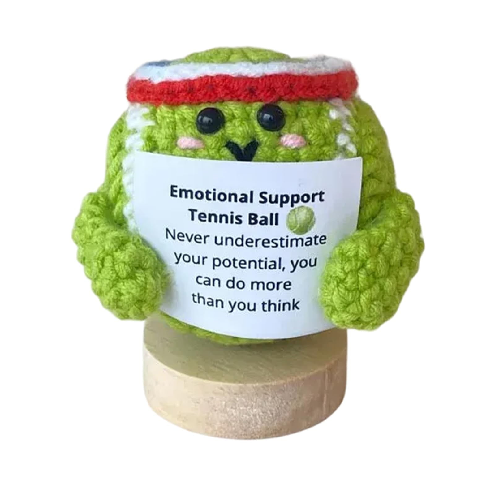 Positive Crochet Tennis, Emotional Support Crochet Mini Crocheted ...